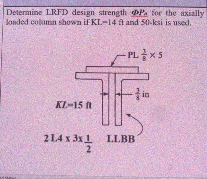 Solved Determine LRFD design strength Pn for the axially | Chegg.com