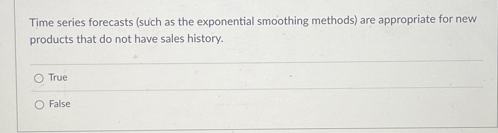 Solved Time series forecasts (such as the exponential | Chegg.com