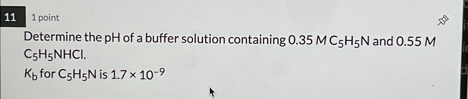 Solved 111 ﻿pointDetermine the pH ﻿of a buffer solution | Chegg.com