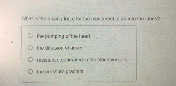 Solved What is the driving force for the movement of air | Chegg.com