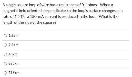 Solved A single square loop of wire has a resistance of 0.1 | Chegg.com