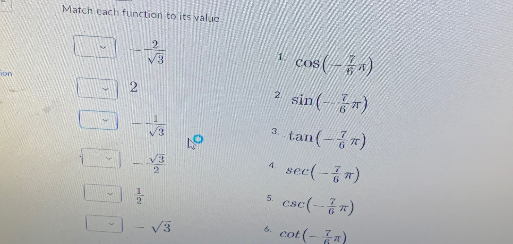 Solved Match each function to its | Chegg.com