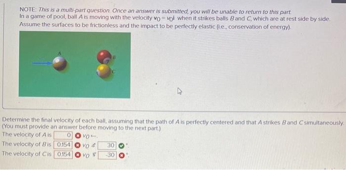 Solved In a game of pool, ball A is moving with the velocity | Chegg.com