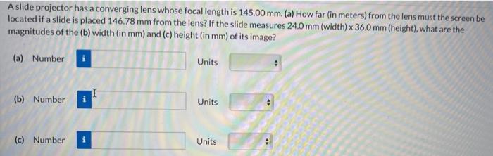 Solved A slide projector has a converging lens whose focal | Chegg.com