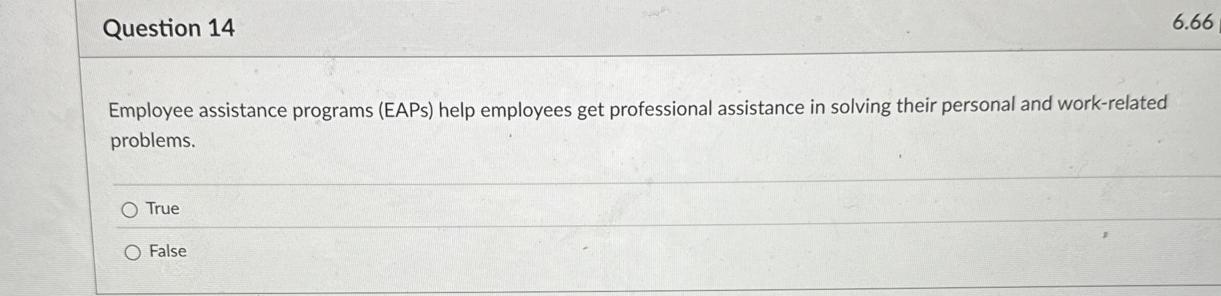 Solved Question 146.66Employee assistance programs (EAPs) | Chegg.com