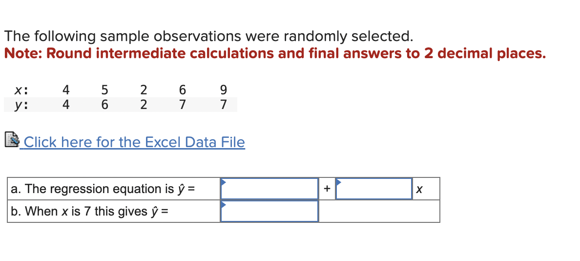 Solved The following sample observations were randomly | Chegg.com