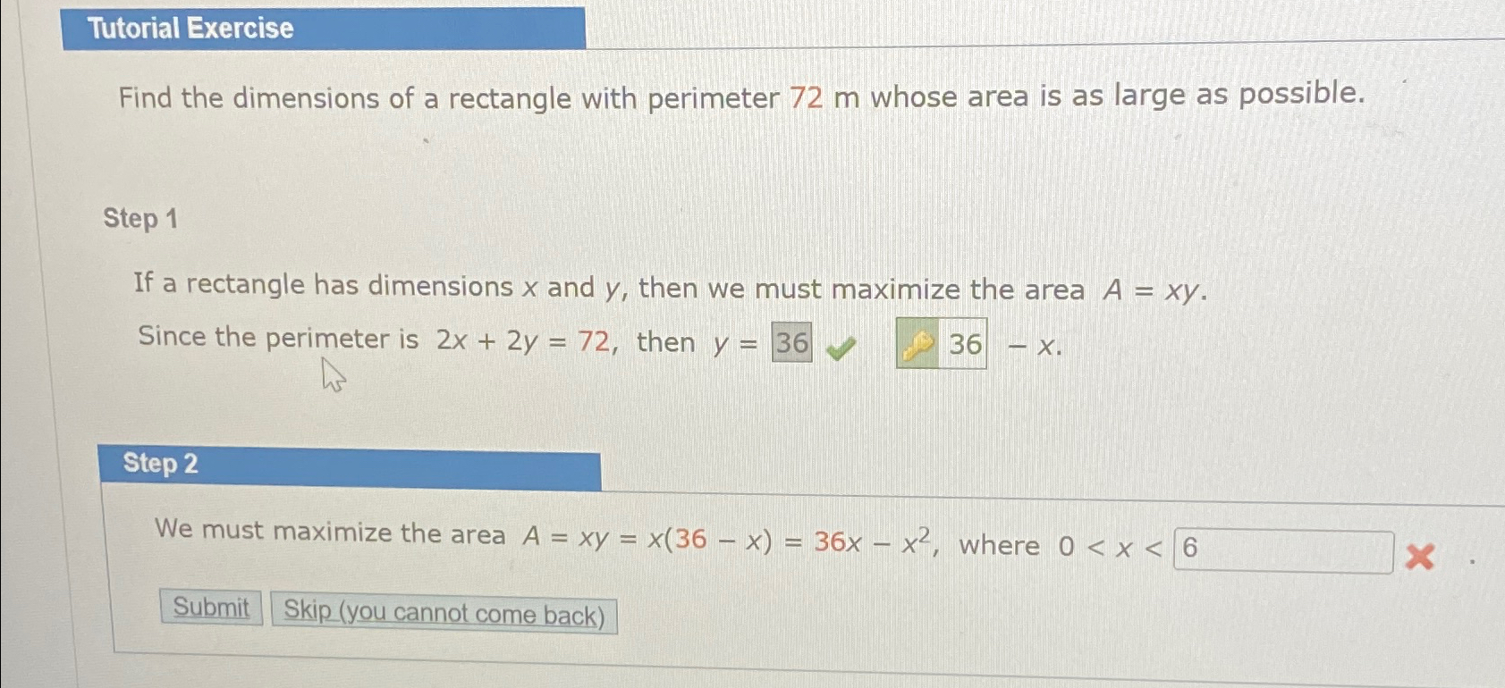 Solved Tutorial ExerciseFind the dimensions of a rectangle | Chegg.com