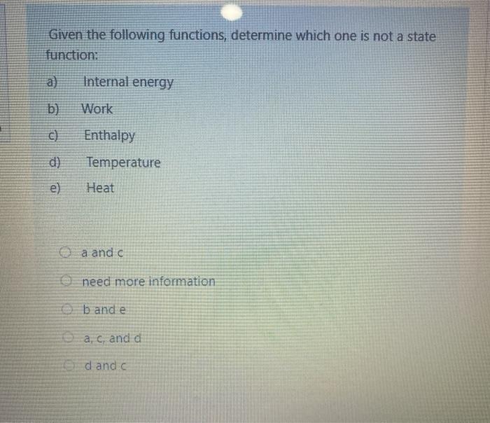 Solved Given the following functions, determine which one is | Chegg.com