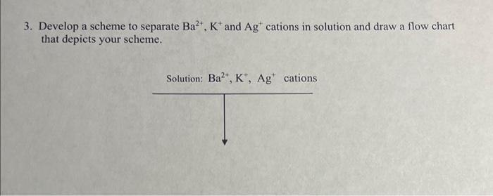 Solved 3. Develop a scheme to separate Ba2+,K+and Ag+cations | Chegg.com