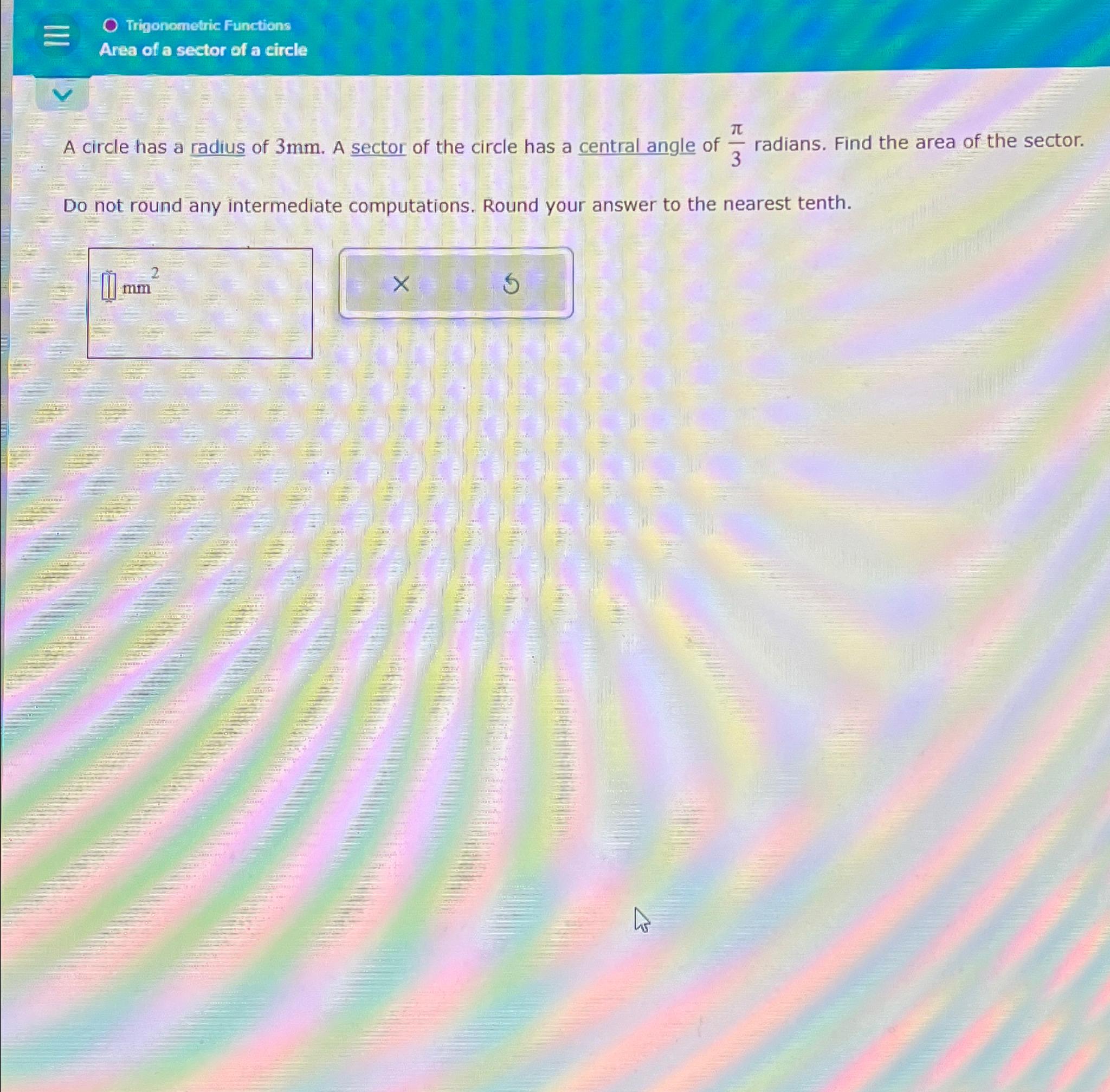 Solved Trigonometric FunctionsArea of a sector of a circleA | Chegg.com