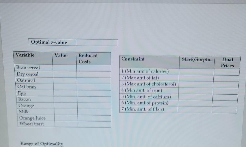 Solved A Diet Example Breathtakers, a health and fitness | Chegg.com