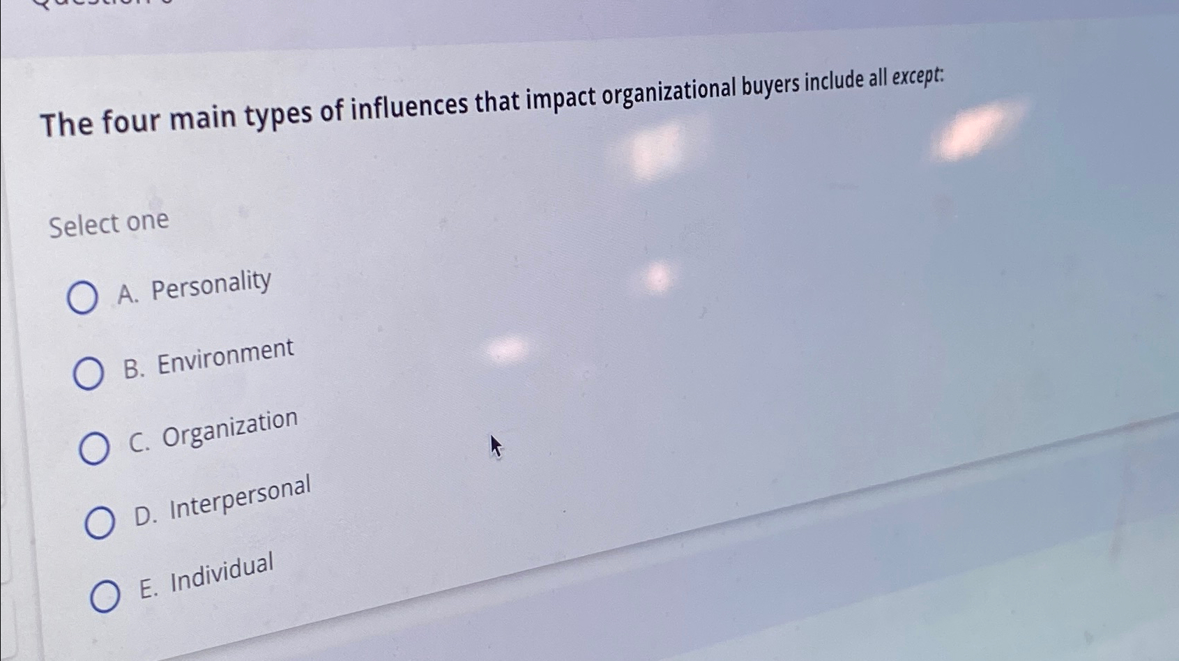 Solved The four main types of influences that impact | Chegg.com