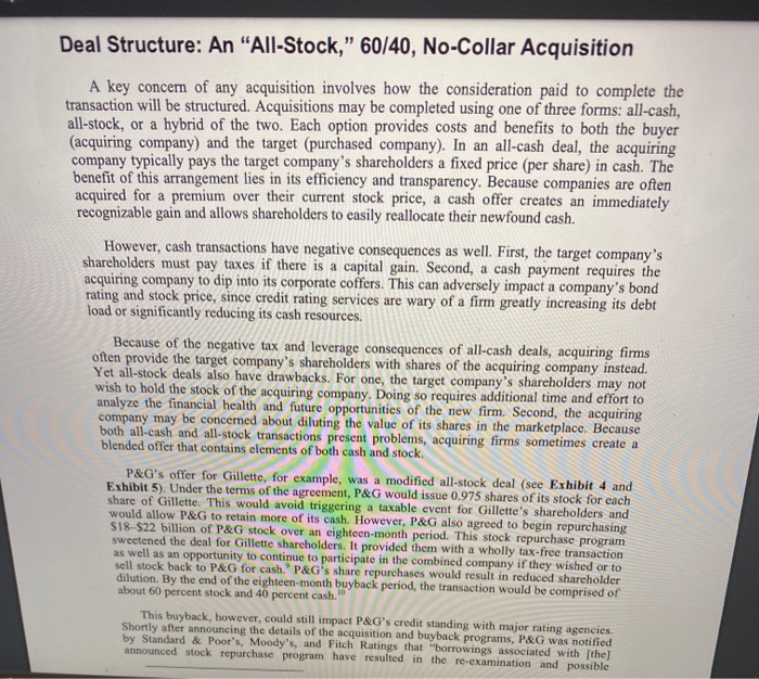 DAVID P. STOWELL The Best Deal Gillette Could Get? | Chegg.com