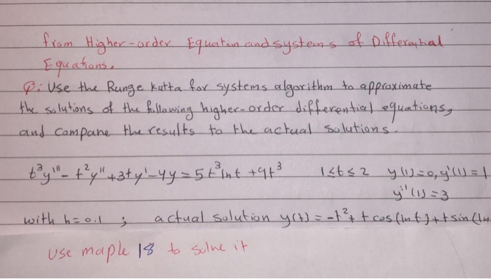 Solved from Higher-order Equation and systems of | Chegg.com