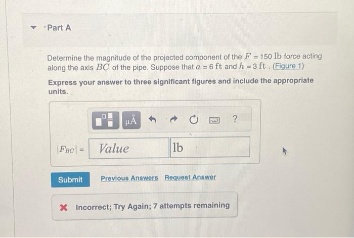 Solved Determine The Magnitude Of The Projected Component Of