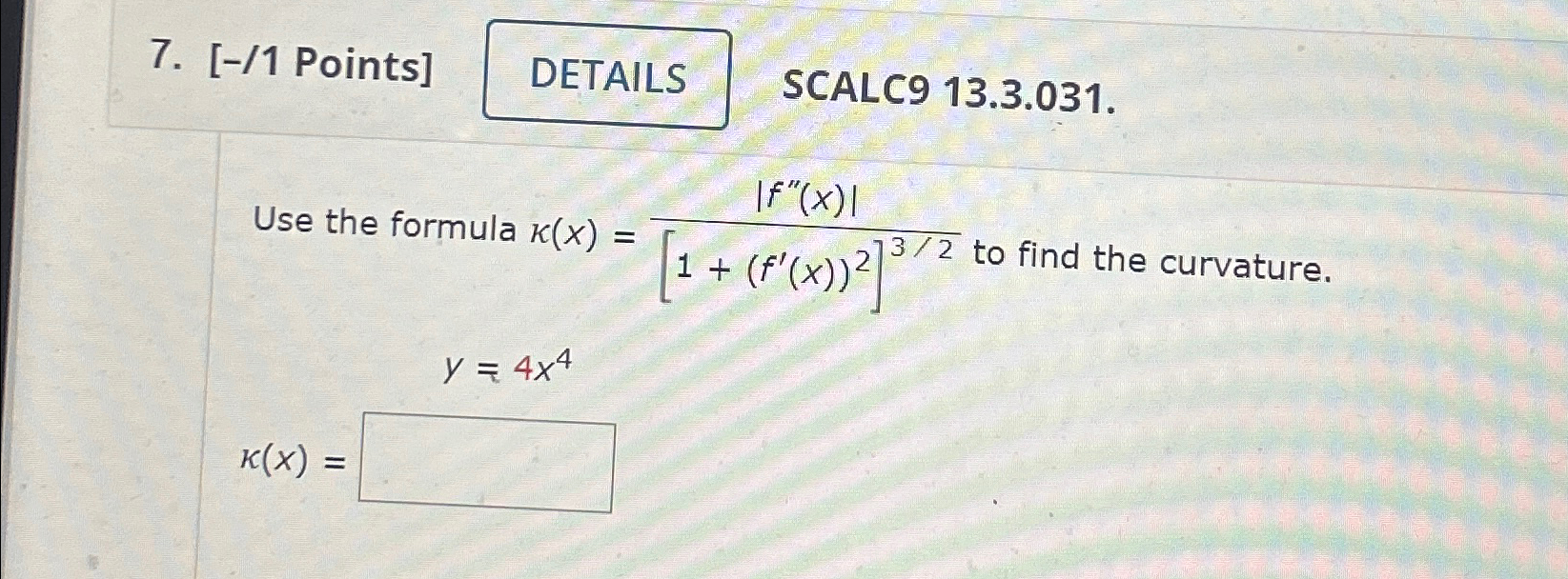 Solved [-/1 ﻿Points] ﻿SCALC9 13.3.031.Use the formula | Chegg.com