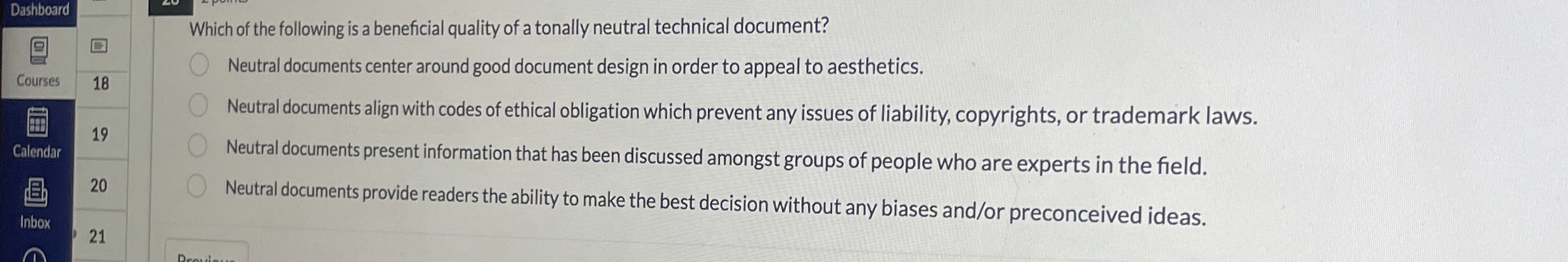 Solved Which of the following is a beneficial quality of a | Chegg.com