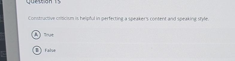 Solved Constructive criticism is helpful in perfecting a | Chegg.com