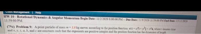 Solved wiss Management Help HW 10 Rotational Dynamics & | Chegg.com