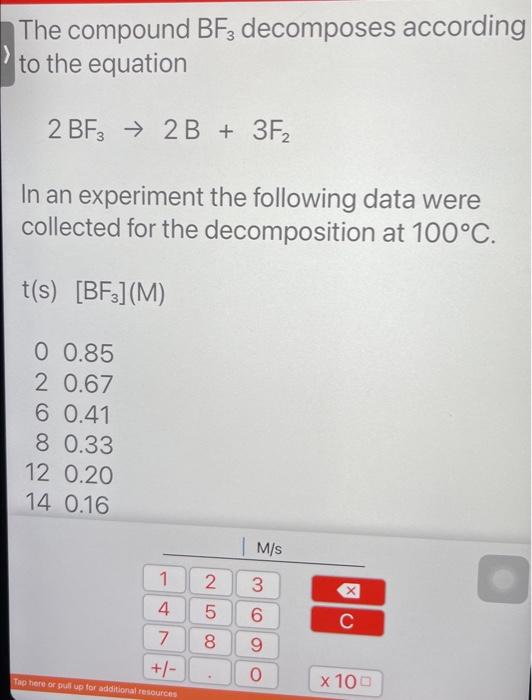Solved The compound BF3 decomposes according to the equation | Chegg.com