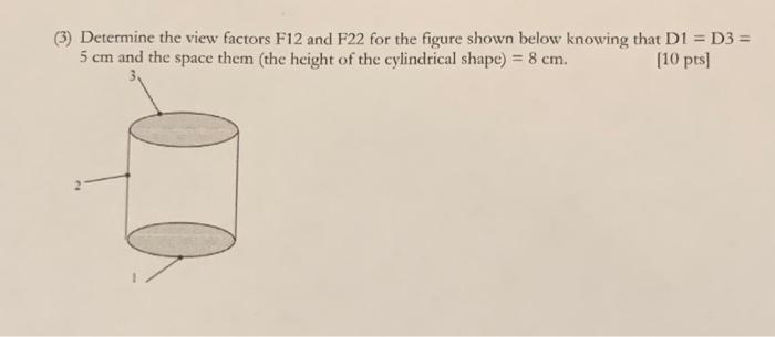 Solved Determine the view factors F12 and F22 for the figure | Chegg.com