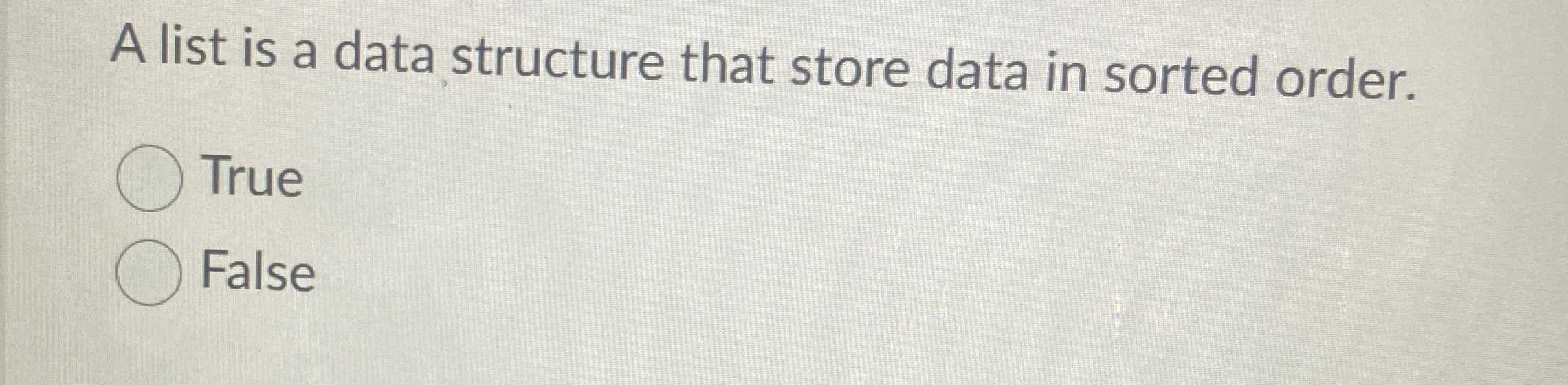 Solved A list is a data structure that store data in sorted | Chegg.com