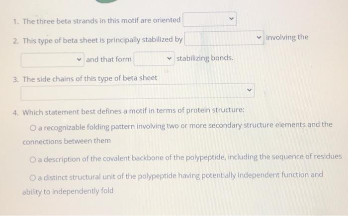 Solved Refer to the figure below depicting a ß-a-ß motif | Chegg.com