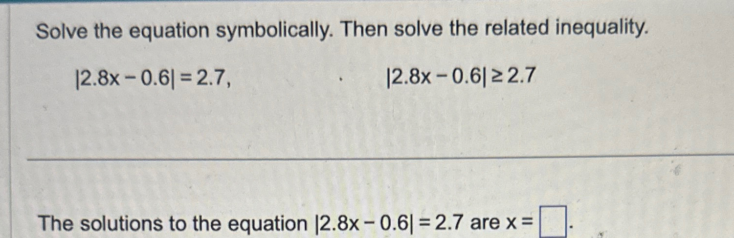 Solved Solve the equation symbolically. Then solve the | Chegg.com