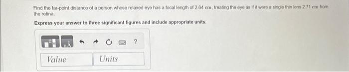 Solved Find the far-point distance of a person whose relaxed | Chegg.com