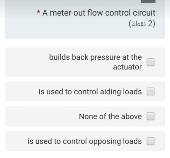 * A meter-out flow control circuit (2) - builds back | Chegg.com