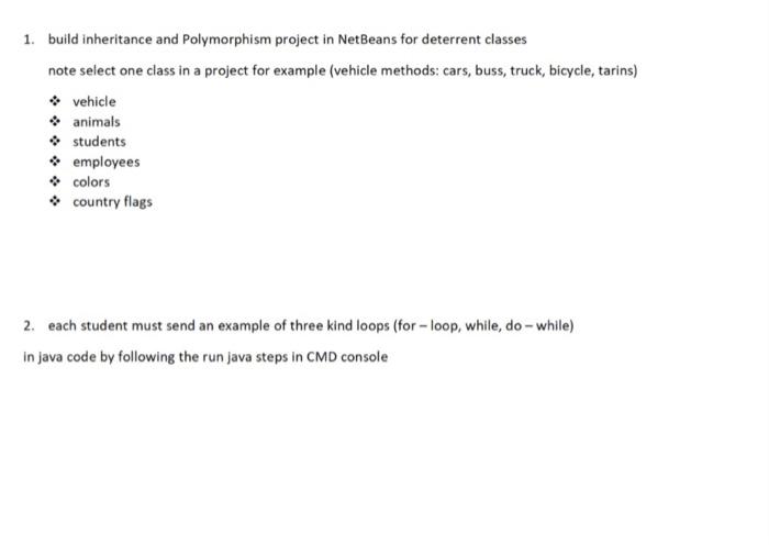 1 Build Inheritance And Polymorphism Project In 