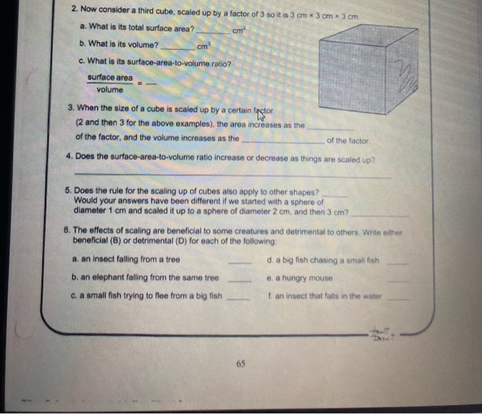 Solved 2. Now consider a third cube, scaled up by a factor | Chegg.com