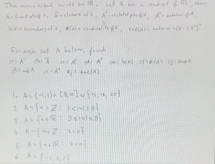 Solved will be R. Let A be a subset of IR, then A² = | Chegg.com