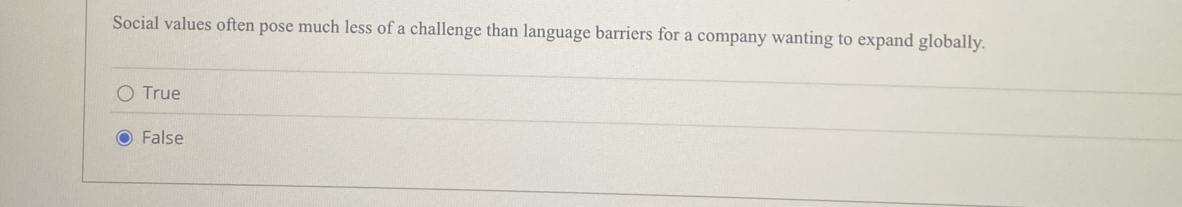 Solved Social values often pose much less of a challenge | Chegg.com