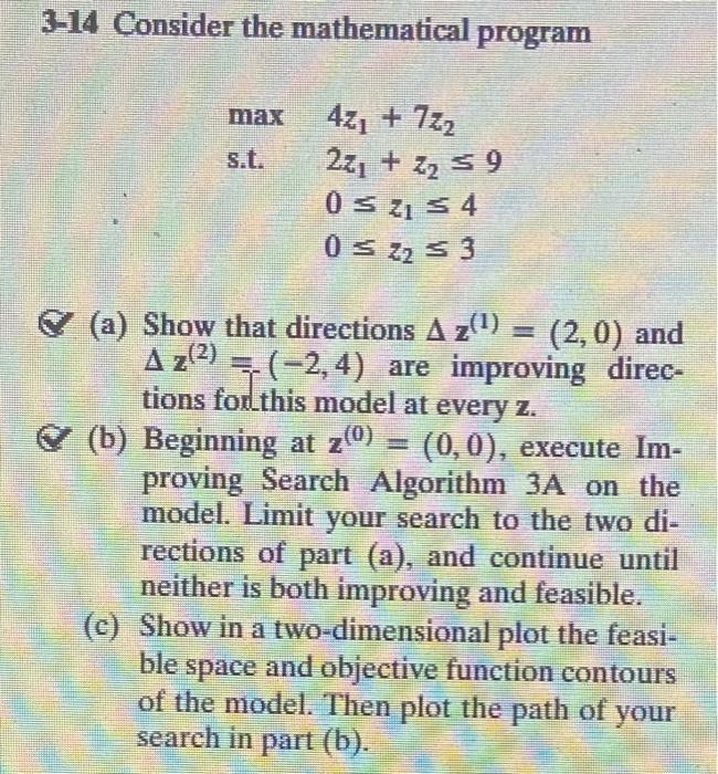 Solved 3-14 Consider the mathematical program max s.t. | Chegg.com