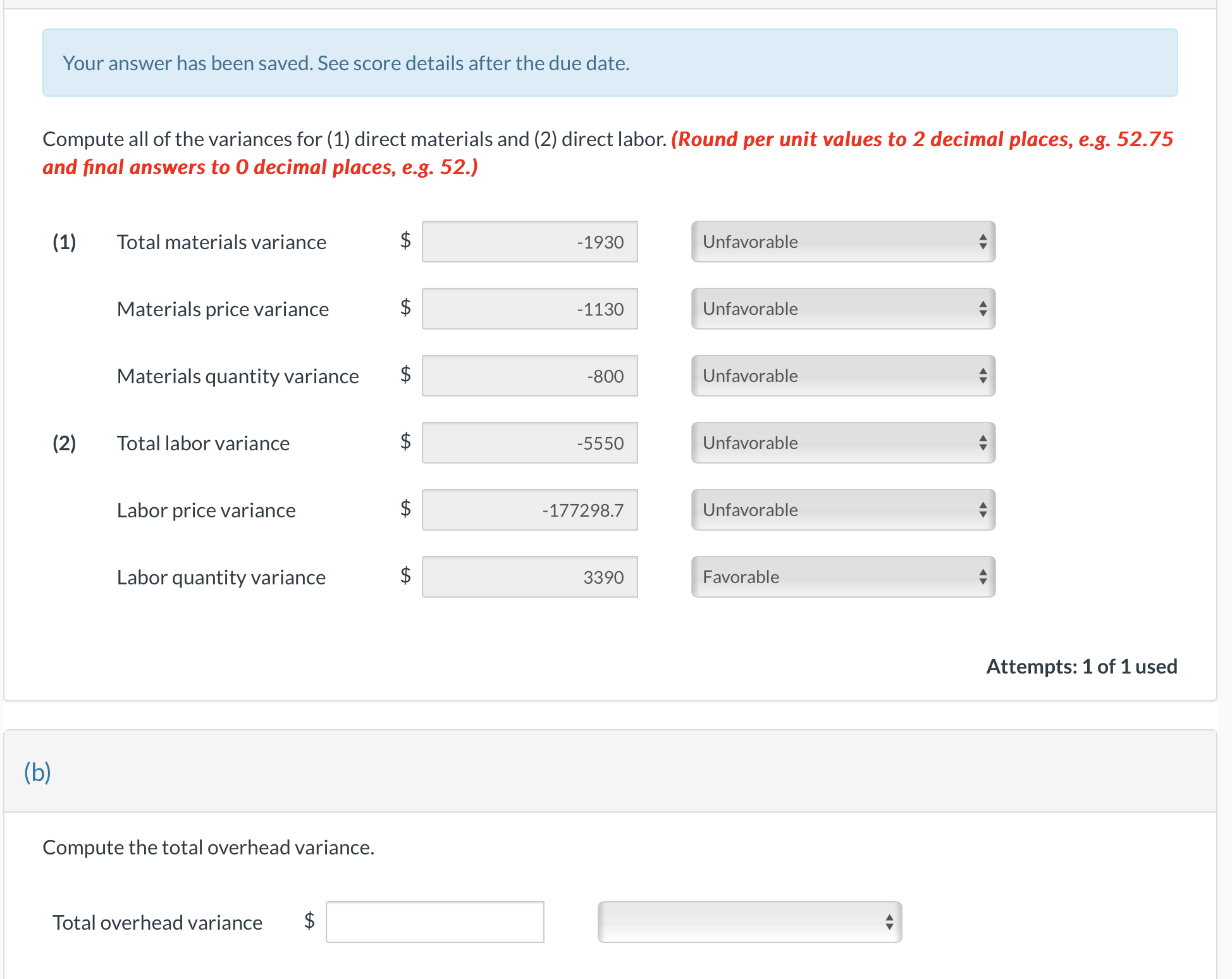 Solved what's the total overhead variance Compute all of the | Chegg.com