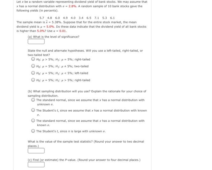 Solved Let x be a random variable representing dividend | Chegg.com