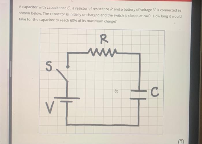 Solved A capacitor with capacitance C, a resistor of | Chegg.com