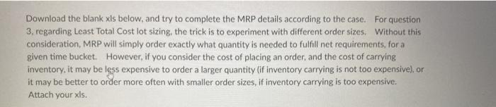 Analytics Exercise: An MRP Explosion-Brunswick Motors | Chegg.com