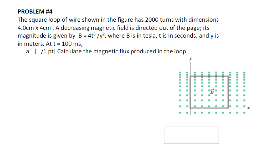 Solved PROBLEM #4The square loop of wire shown in the figure | Chegg.com