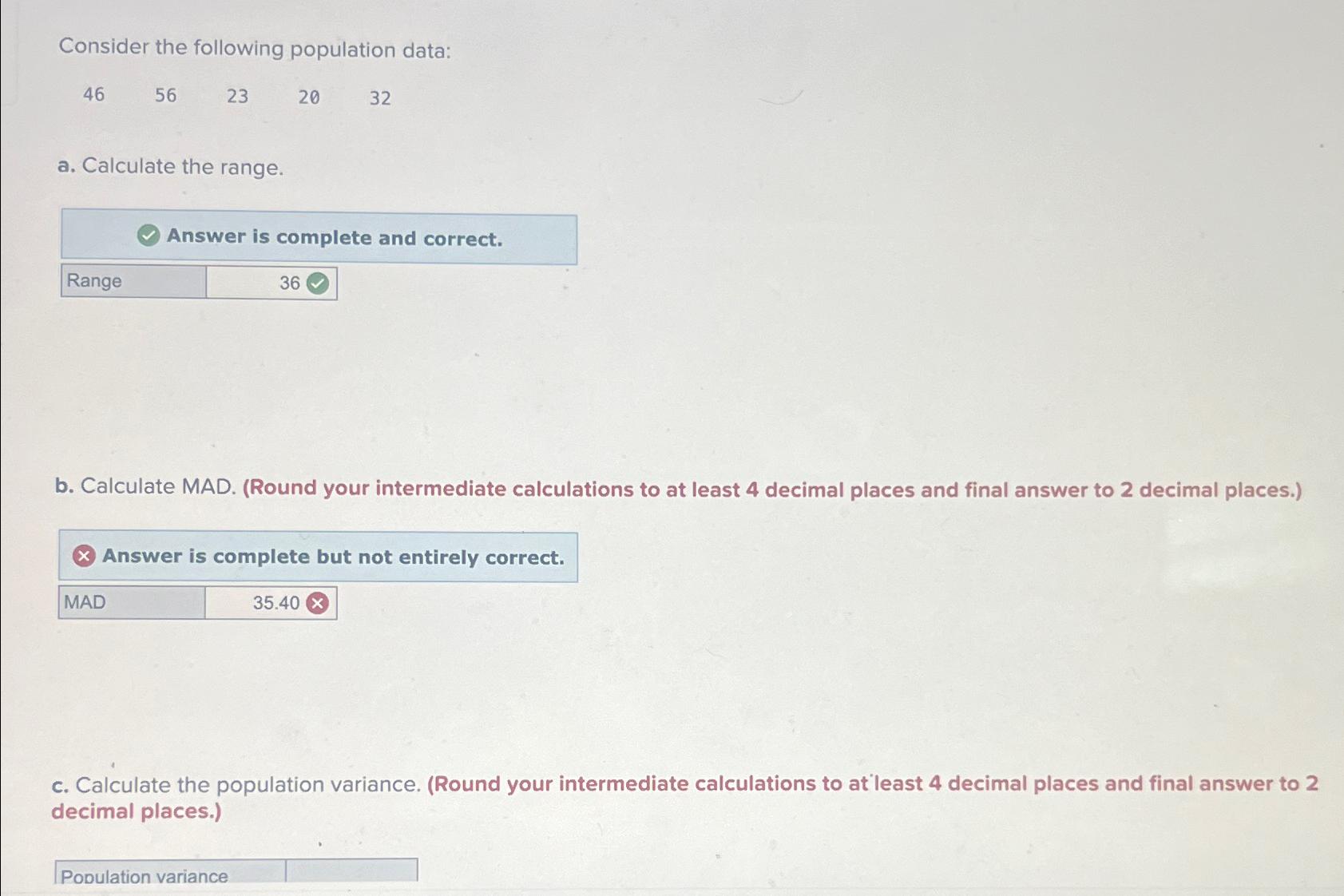 Solved Consider the following population | Chegg.com