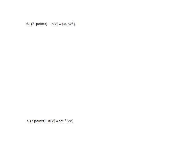 Solved show work. find the derivative of each function. | Chegg.com