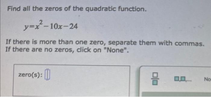 Solved Find all the zeros of the quadratic function. | Chegg.com
