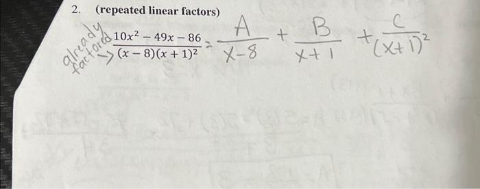 Solved 2. (repeated linear factors) | Chegg.com