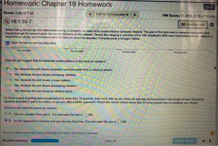 Solved Homework: Chapter 19 Homework Save Score: 0.84 of 1 | Chegg.com