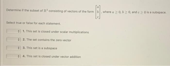 Solved Determine If The Subset Of R3 Consisting Of Vectors