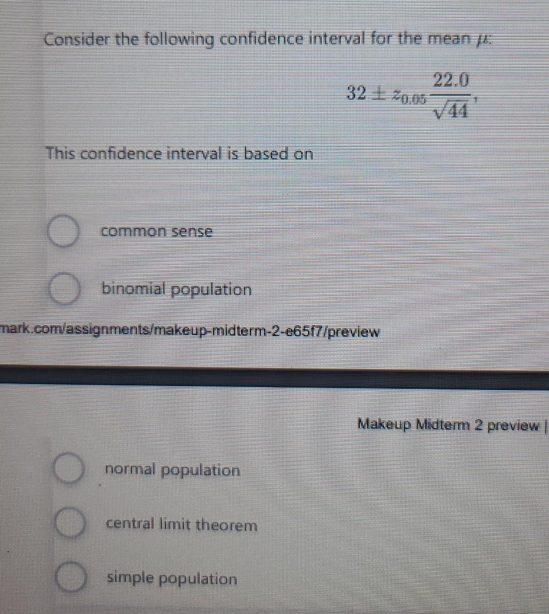Solved In the following confidence interval for the mean μ : | Chegg.com