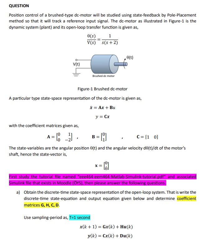 d ﻿QUESTIONPosition control of ﻿a brushed-type | Chegg.com