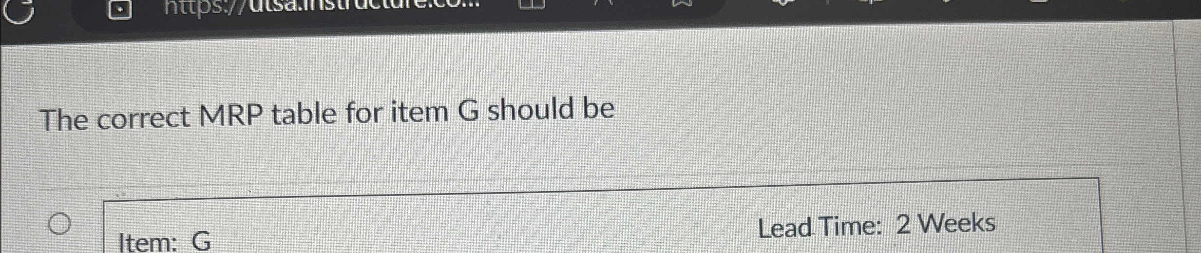 Solved The correct MRP table for item G should be ﻿Item: | Chegg.com