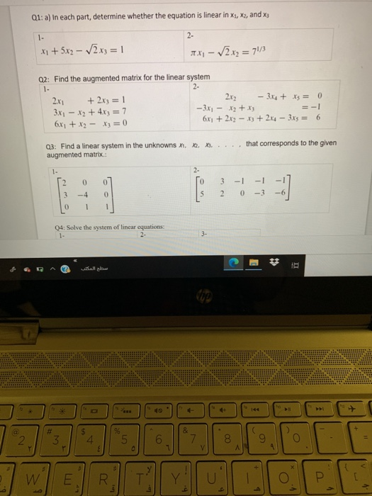 Solved Q1 A In Each Part Determine Whether The Equation 2040